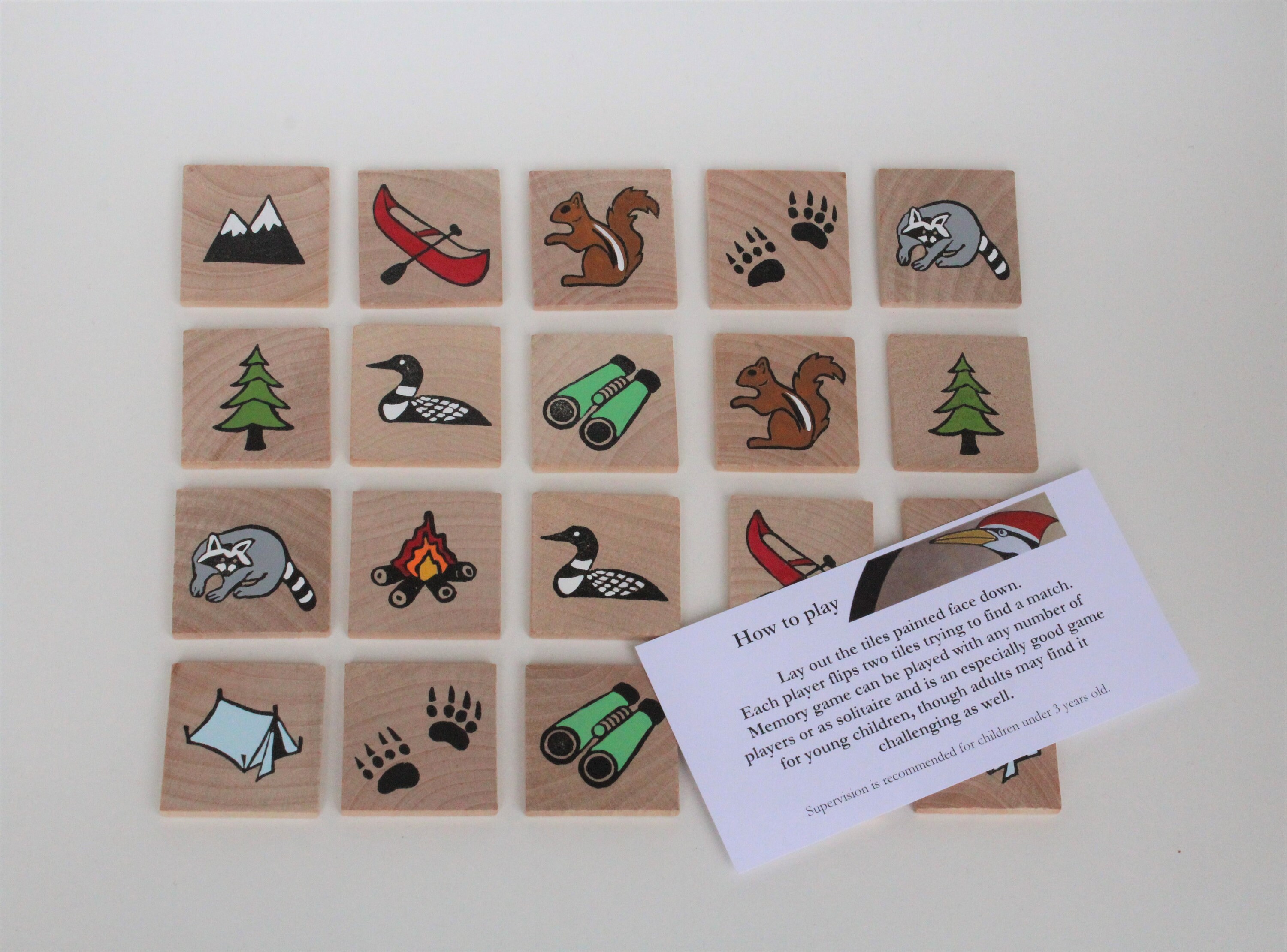 Memory Game NATURE memory game Matching Game Wooden Toy | Etsy