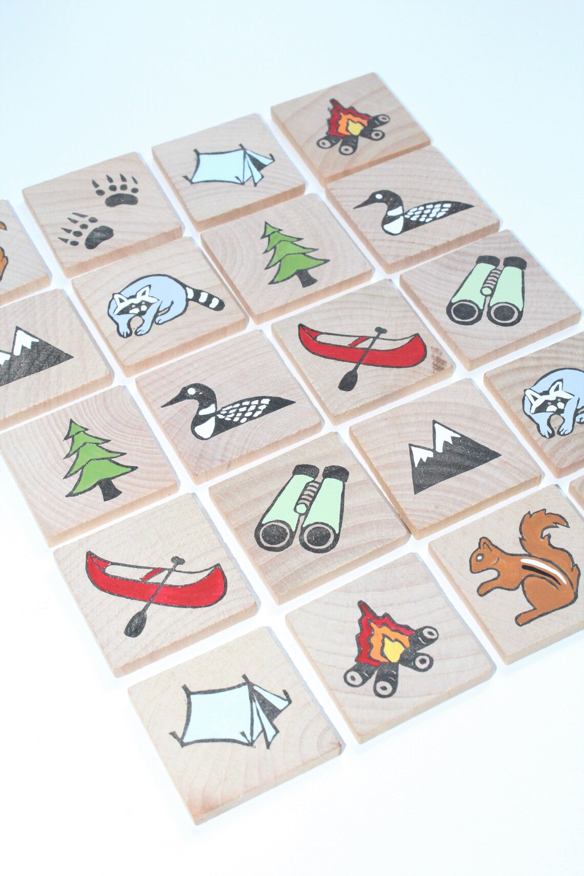 Memory Game Make a Match Game Matching Game Wooden Toy | Etsy