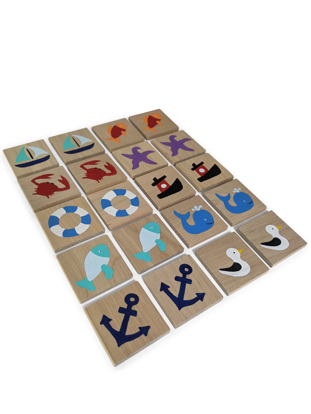 Memory Game Make a Match Game Matching Game Wooden Toy Wooden Memory ...