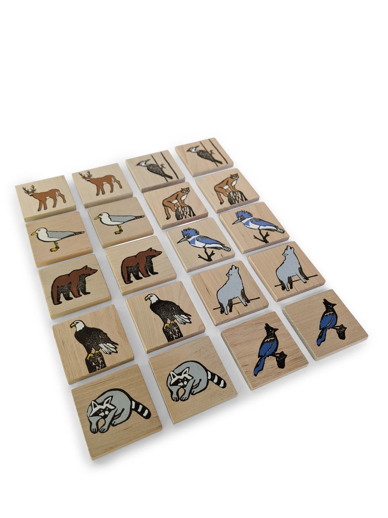 Memory Game Make a Match Game Matching Game Wooden Toy | Etsy