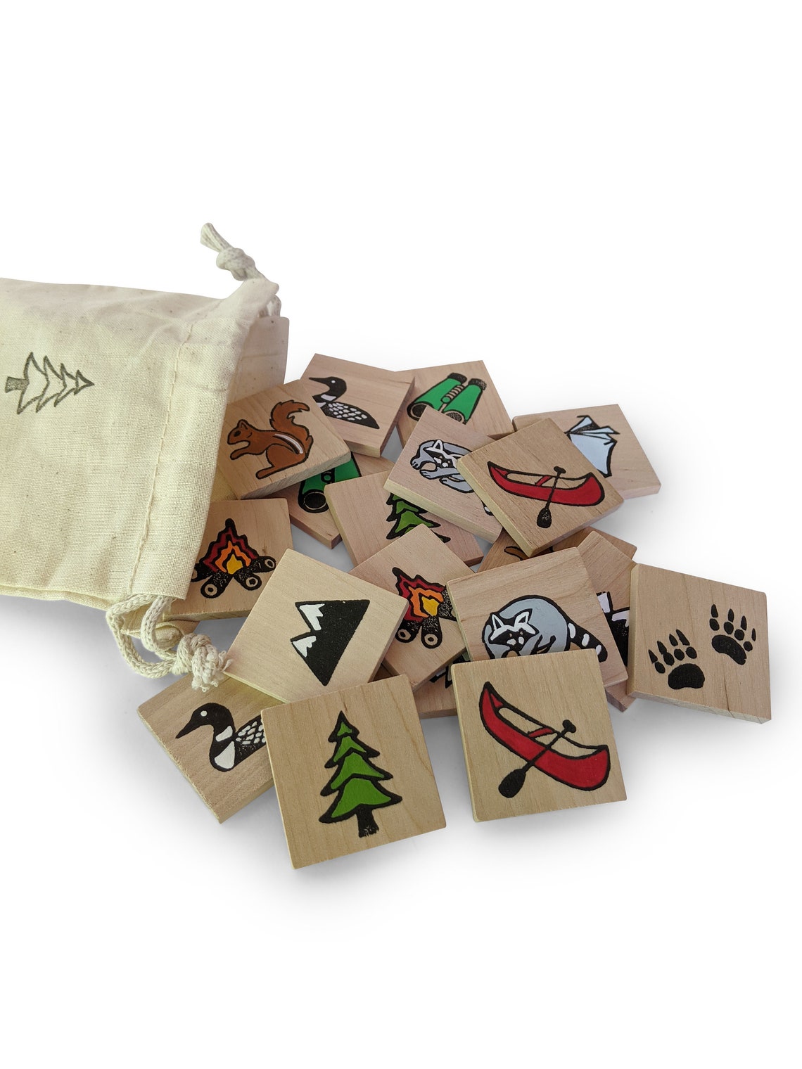 Memory Game Make a Match Game Matching Game Wooden Toy | Etsy