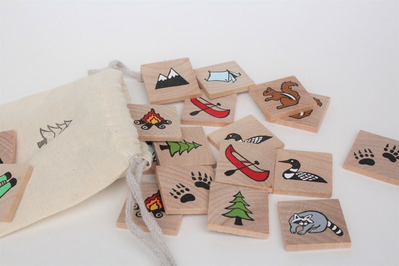 Memory Game NATURE memory game Matching Game Wooden Toy | Etsy