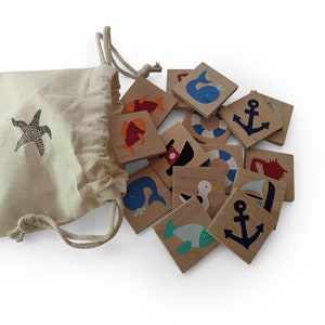Memory Game OCEAN Memory Game Make a Match Game Matching Game Wooden ...