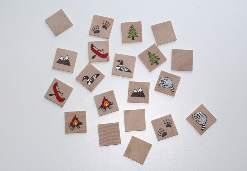 Memory Game Make a Match Game Matching Game Wooden Toy | Etsy