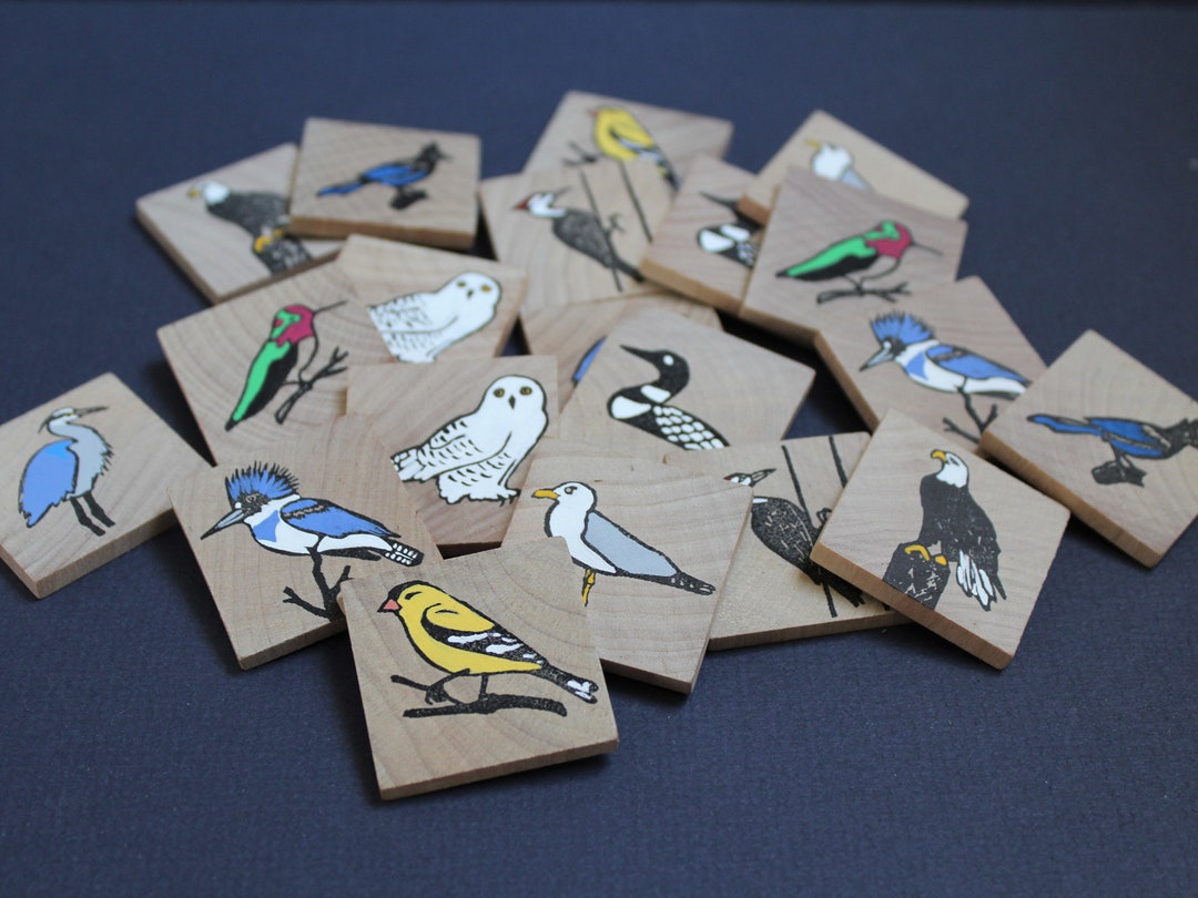 Memory Game BIRDS Memory Game Matching Game Wooden Toy Wooden Bird ...