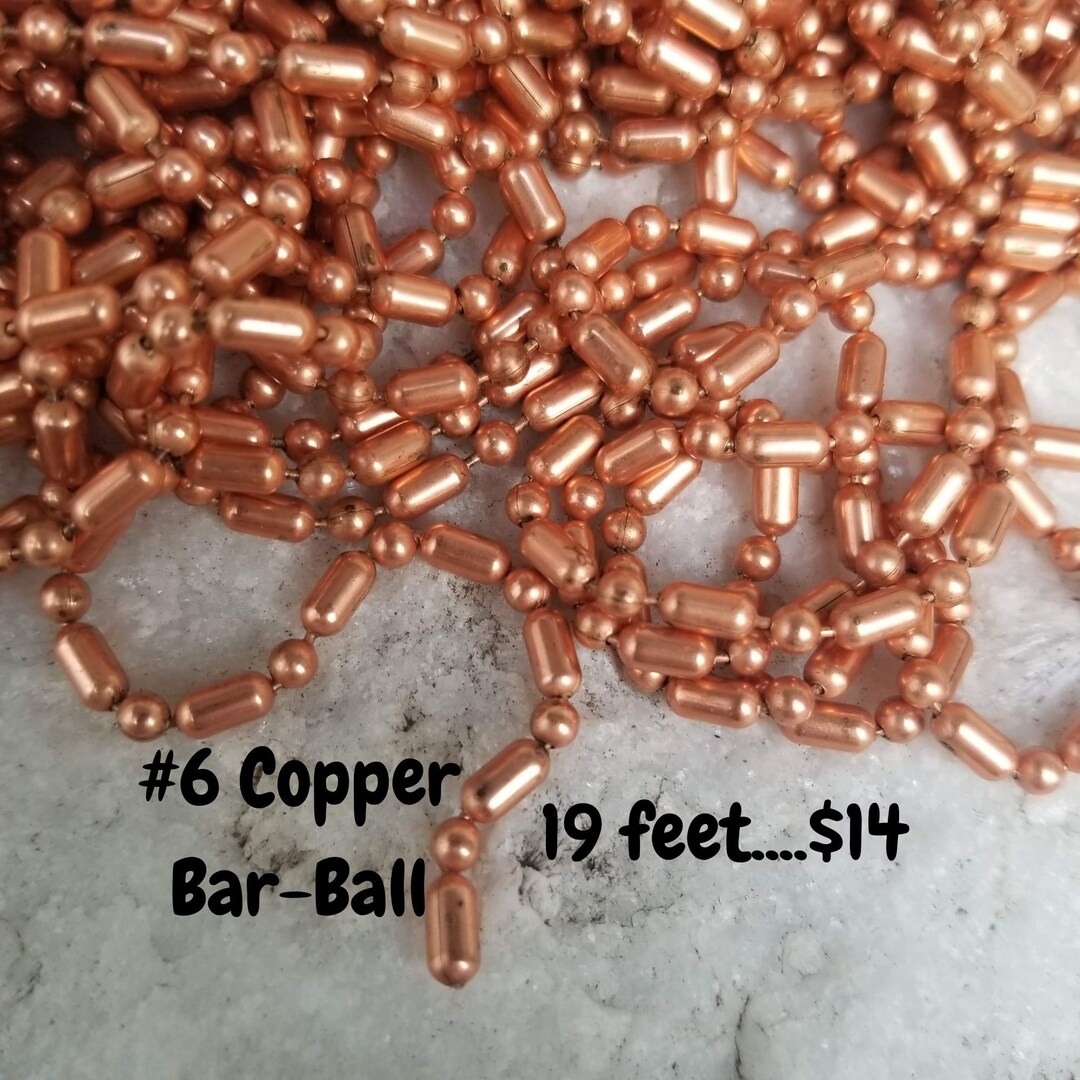 Copper Bar and Ball 19 Feet, Mosaic Supply #6 Ball Chain - Etsy