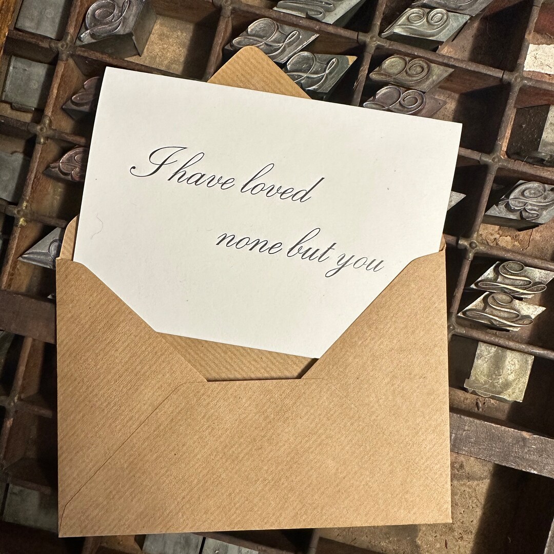 None but You - Jane Austen Inspired Romantic Card - Etsy