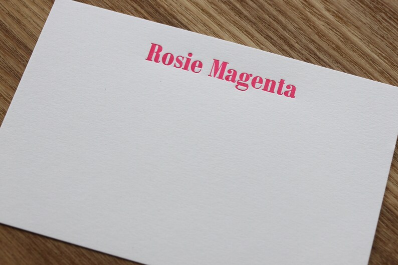Fluorescent Personalised Note Cards Letterpress Printed Neon - Etsy UK