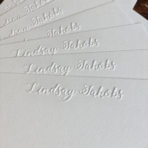 Embossed Personalised Cards - Letterpress Printed Correspondence Cards ...