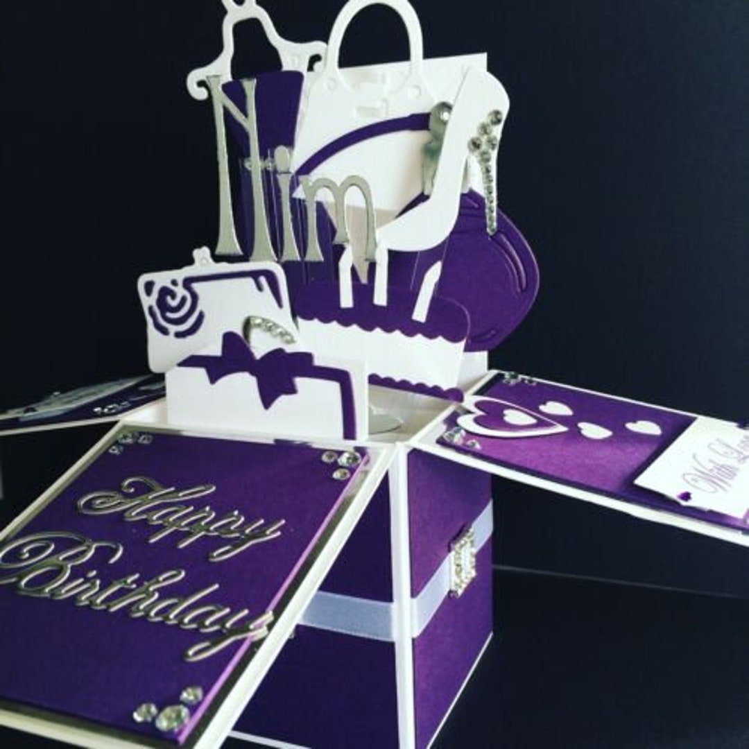 Personalised Birthday Box Card Own Wording Wife Friend Girlfriend Mum ...