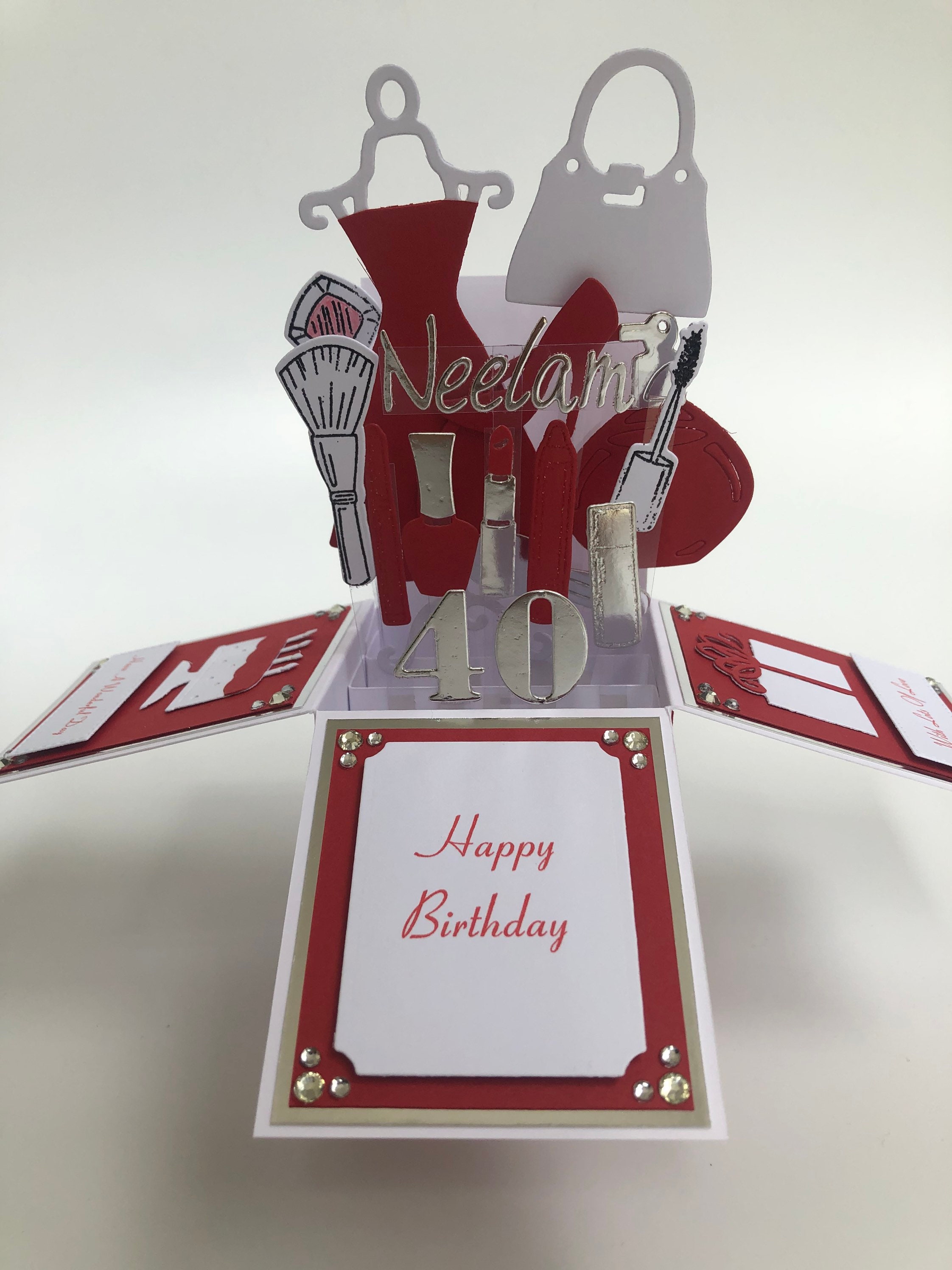 Personalised Handmade Makeup Birthday Box Card Wife Friend Girlfriend ...