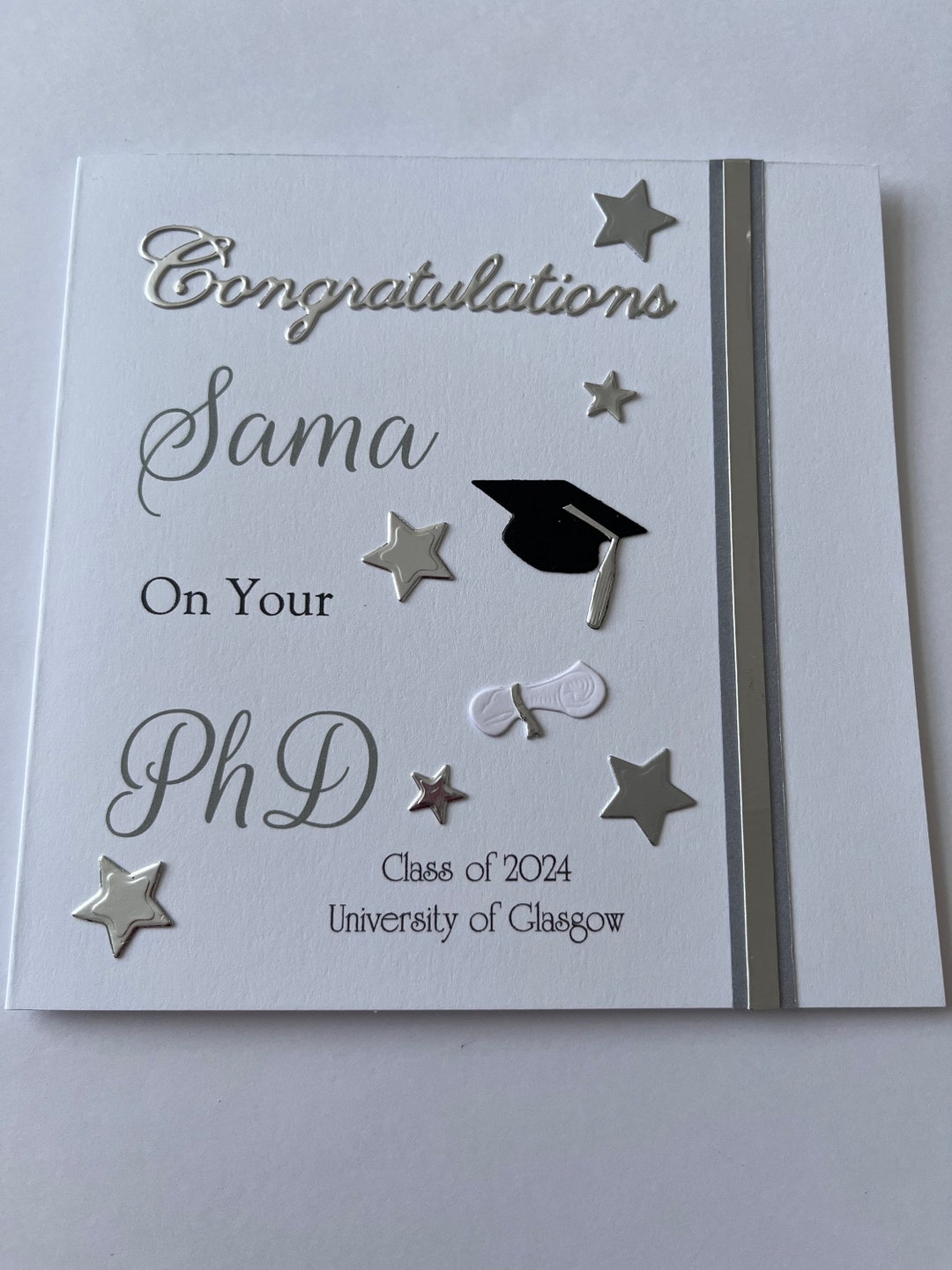 Personalised Handmade Well Done Congratulations Graduation Phd Card ...