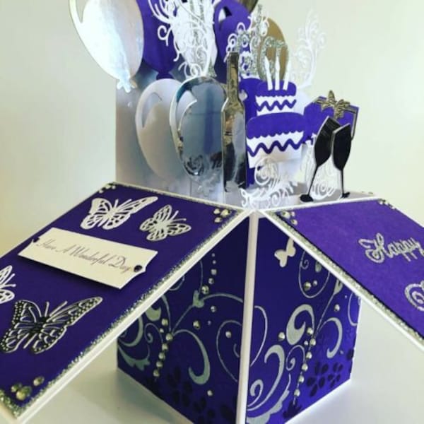 Birthday Card Purple - Etsy