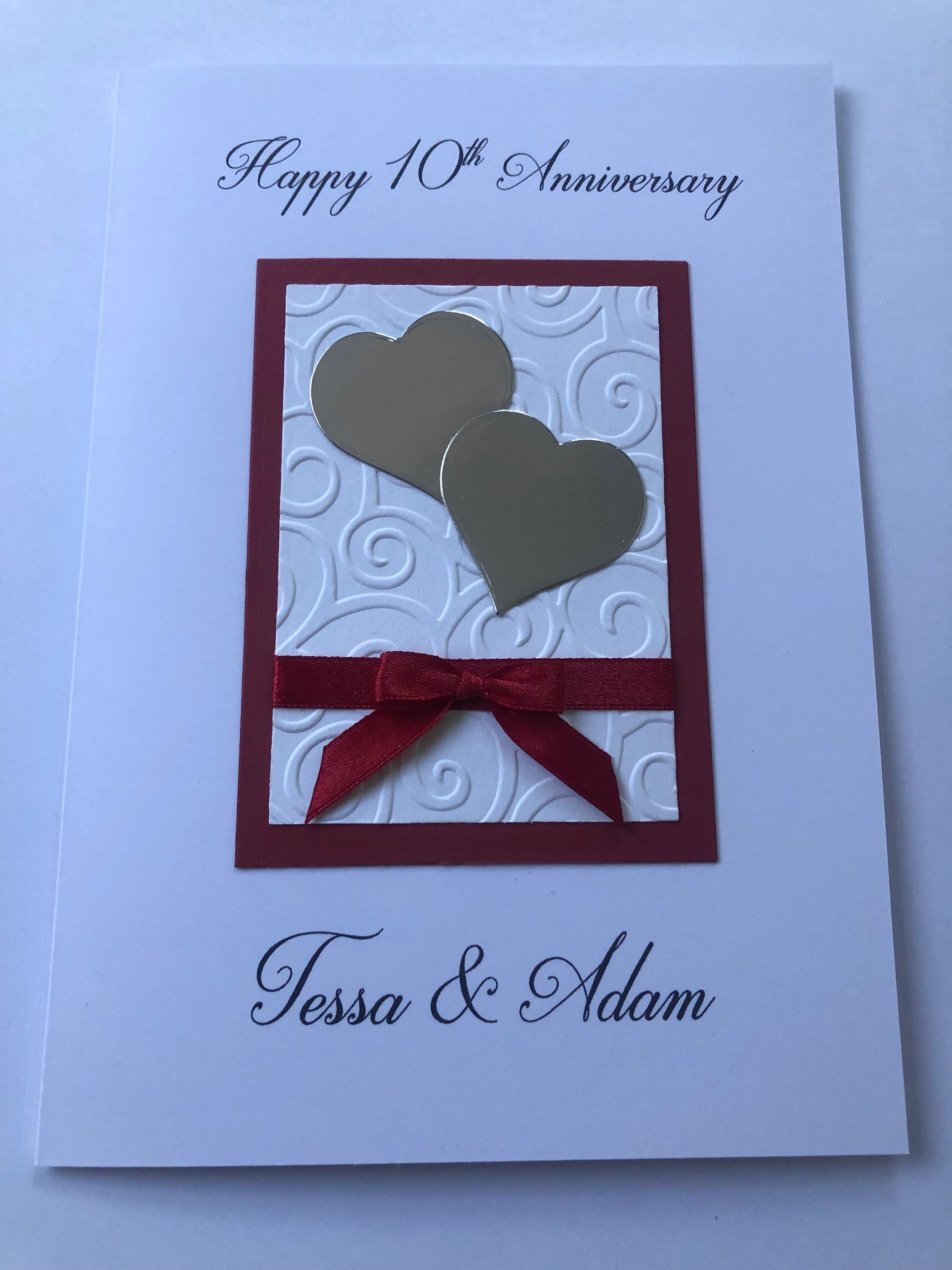 Personalised Heart Anniversary Card Engagement Card Ladies Men’s Women ...