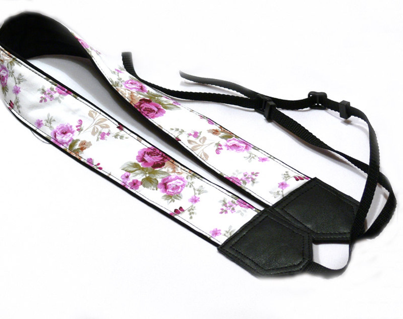 Flowers Camera Strap. Pink Roses Camera Strap. DSLR /SLR Camera Strap ...