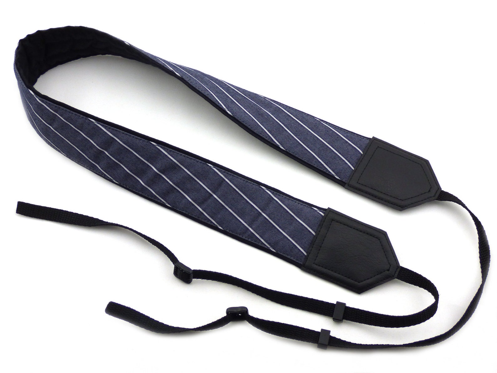 Denim Camera Strap With White Stripes. Blue DSLR Camera Strap. Photo ...