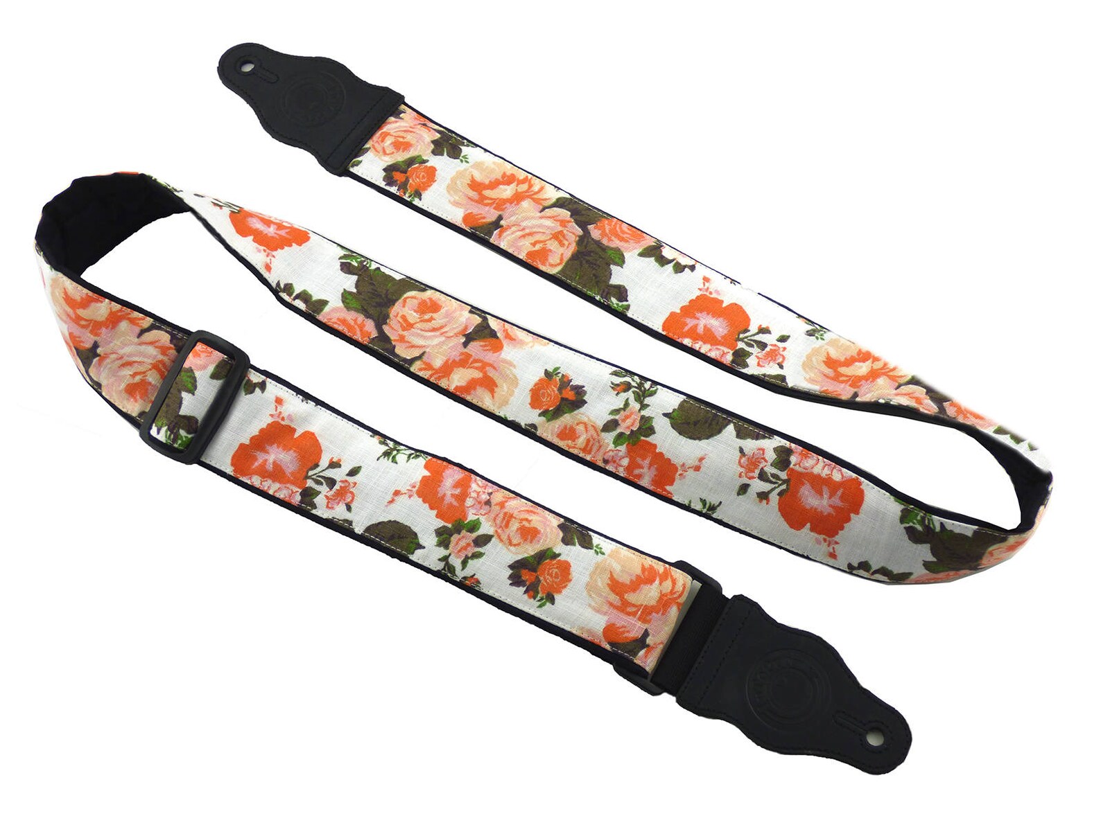 Roses Guitar Strap. Orange English Roses. Girly Guitar Strap | Etsy