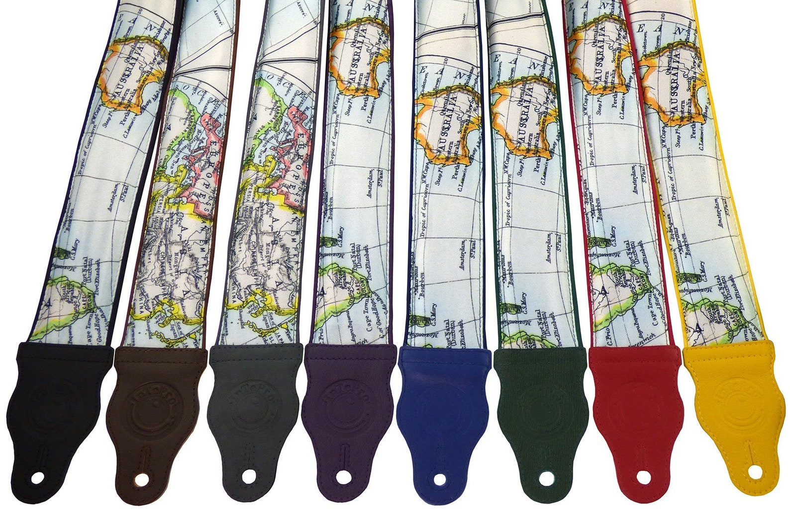 Guitar Strap With World Map Design for Electric Acoustic | Etsy