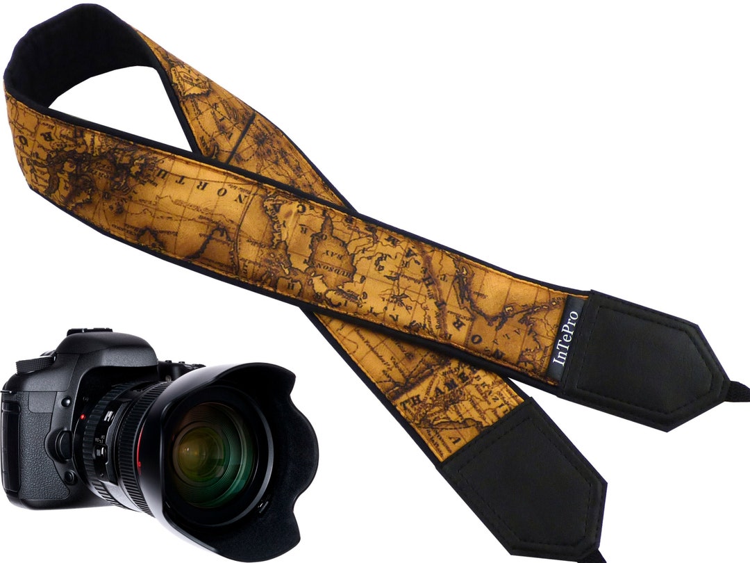 Vintage World Map Camera Strap. Soft and Well Padded Camera Strap With ...