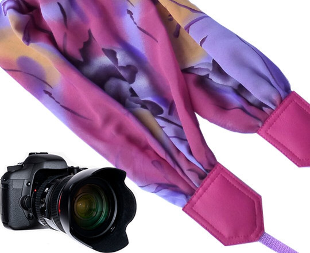 Pink, Purple Scarf Camera Strap by Intepro. - Etsy