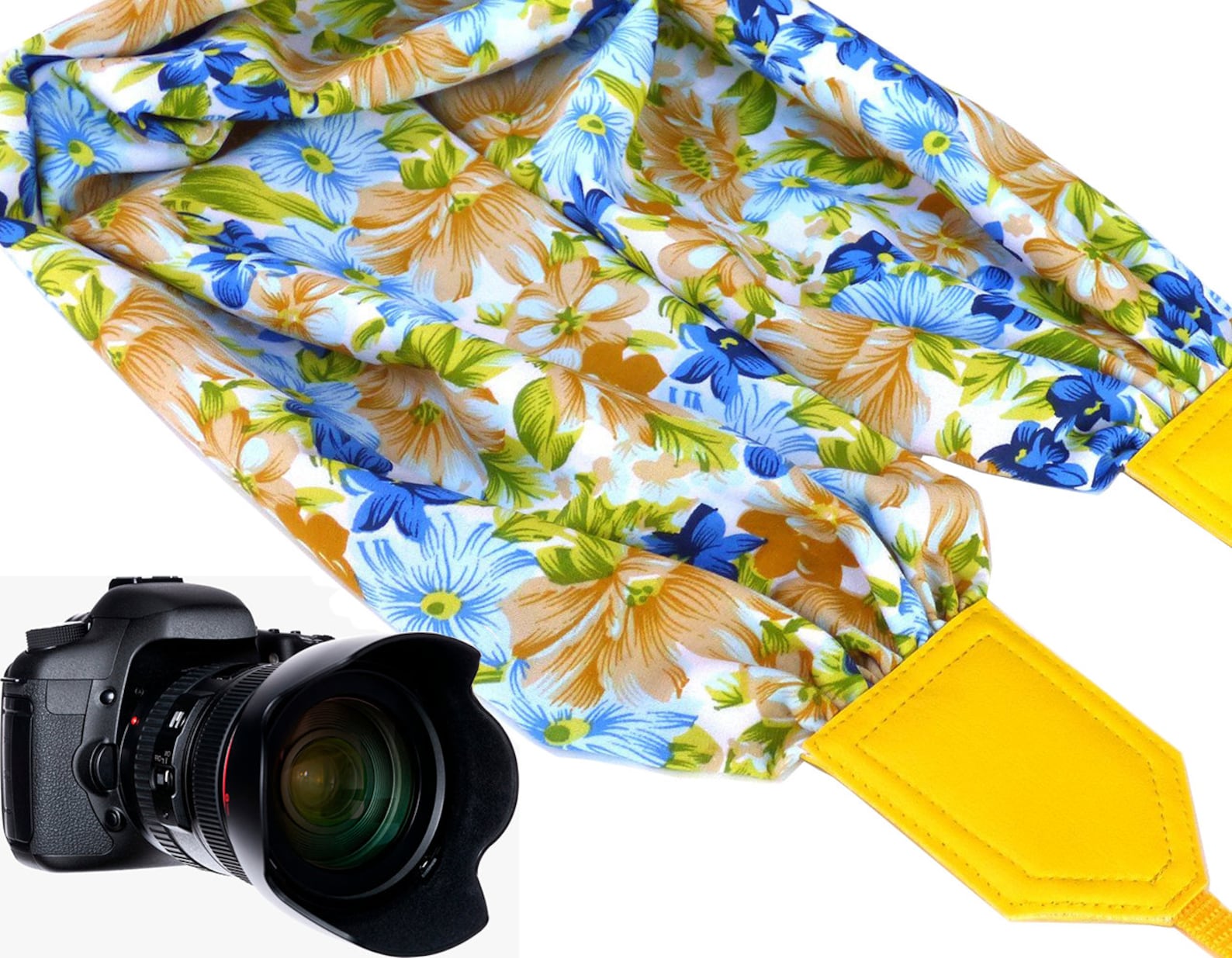 Personalized Scarf camera strap with floral design for DSLR | Etsy