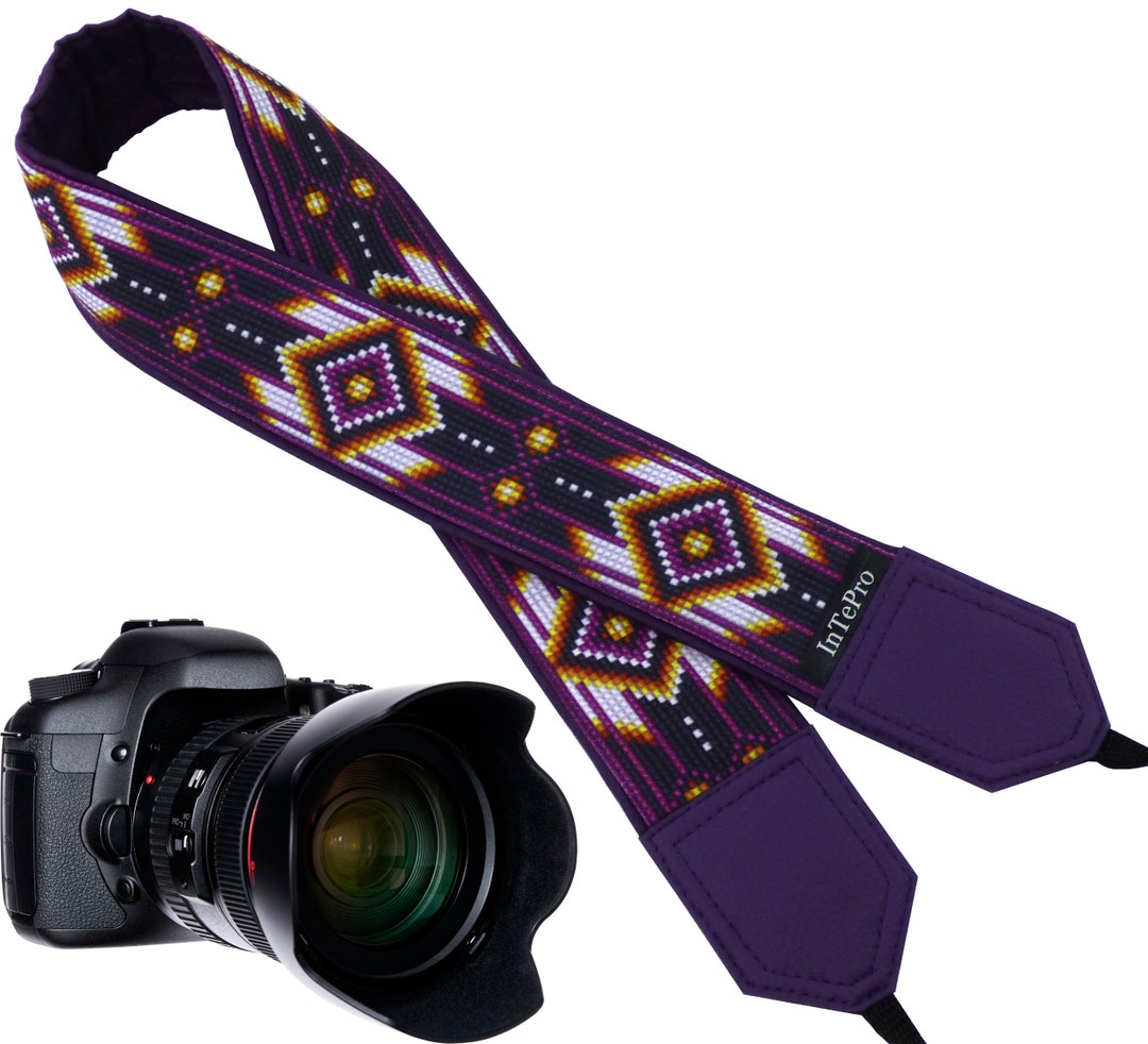 Personalized Camera Strap With Native Design. Purple Camera Strap for ...