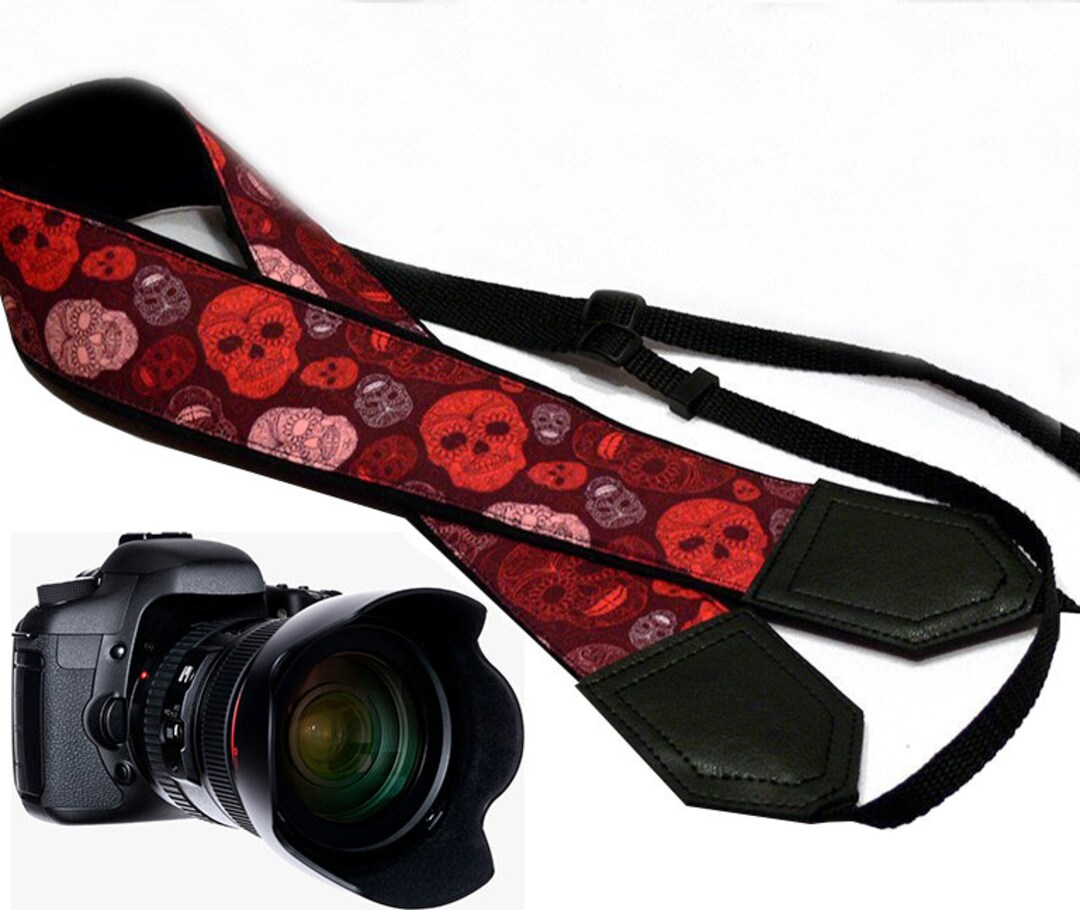 Personalized Camera Strap. Sugar Skulls Camera Strap. Halloween Camera ...