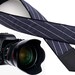 Denim Camera Strap With White Stripes. Blue DSLR Camera Strap. Photo ...