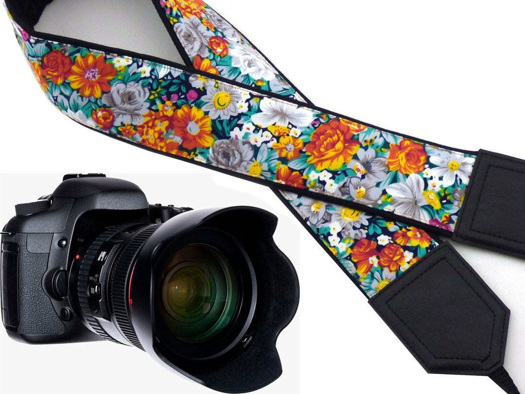 Flowers Camera Strap. Orange Roses Camera Straps. SLR Camera Strap ...
