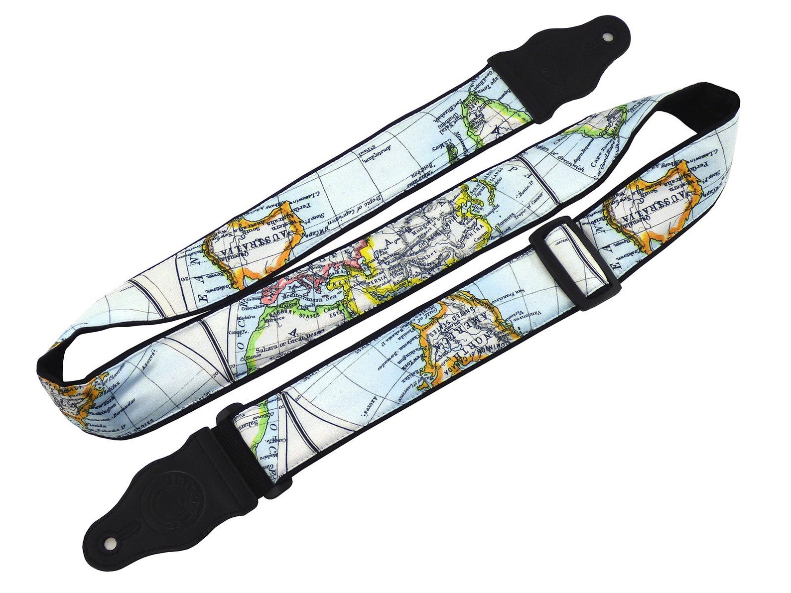 Guitar Strap With World Map Design for Electric Acoustic | Etsy