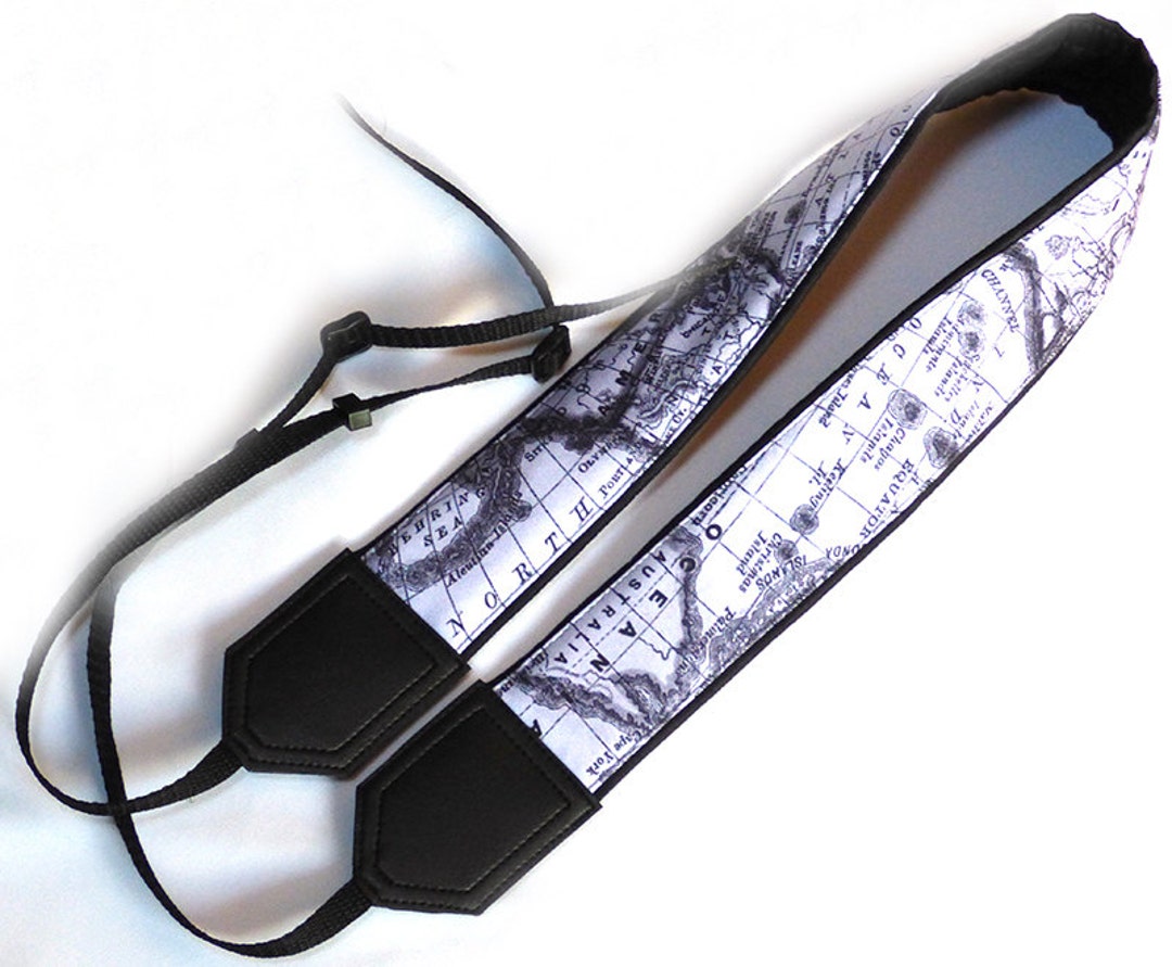 Intepro Black and White Camera Strap. World Map Camera Strap. DSLR ...