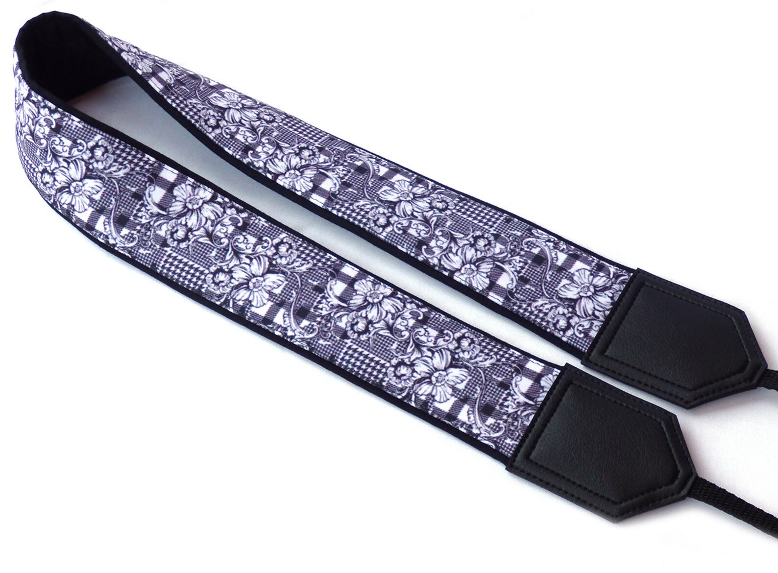 Black and White Camera Strap. Flowers Camera Strap. Floral - Etsy