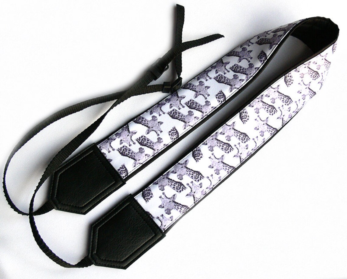 Giraffe Camera Strap. Black and White Camera Strap. DSLR / SLR Camera ...