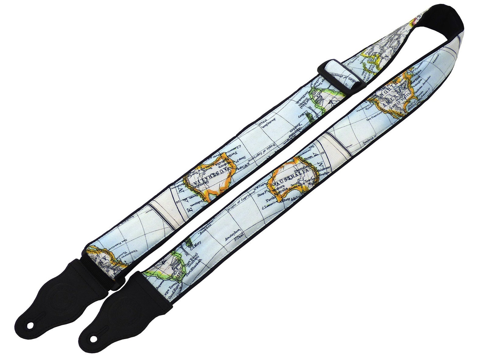 Guitar Strap With World Map Design for Electric Acoustic | Etsy