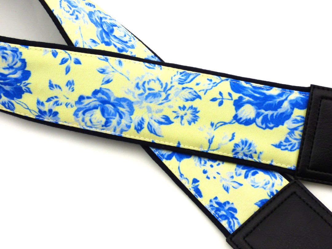 Floral Camera Strap. Flowers Camera Strap. Blue Roses Camera Strap ...