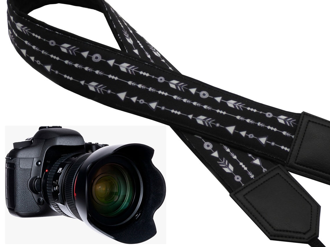 Intepro Black and White Camera Strap With Arrows. White Arrows - Etsy