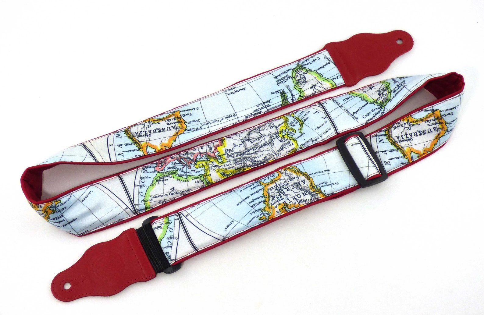 Guitar Strap With World Map Design for Electric Acoustic | Etsy
