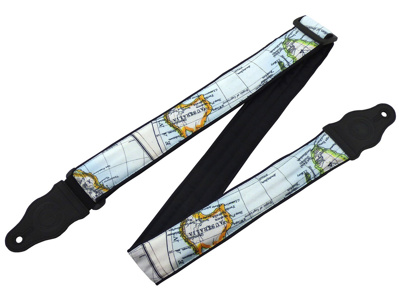 Guitar Strap With World Map Design for Electric Acoustic | Etsy