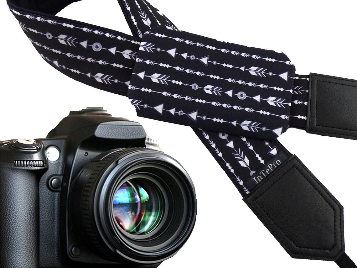 Intepro Black and White Camera Strap With Arrows. White Arrows - Etsy