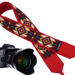 Personalized Camera Strap With Red Native Design for DSLR and SLR ...