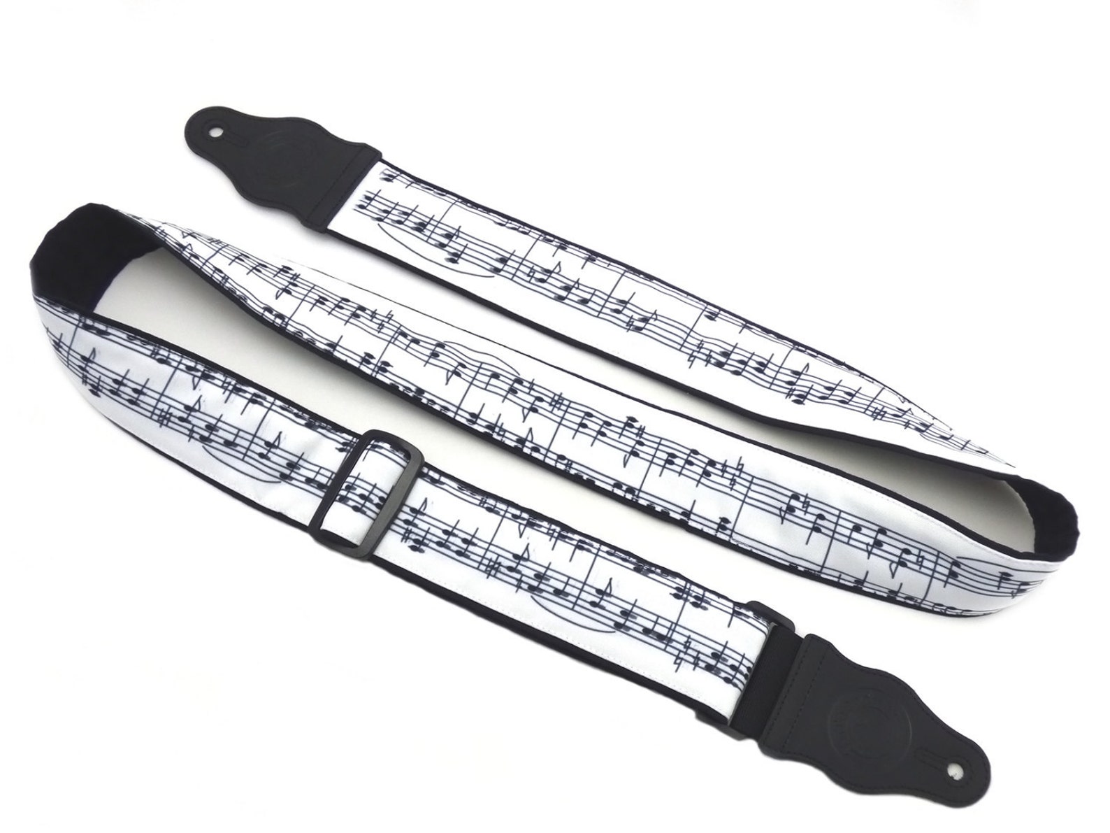 Music Notes Guitar Strap. Black and White. Handmade Guitar - Etsy