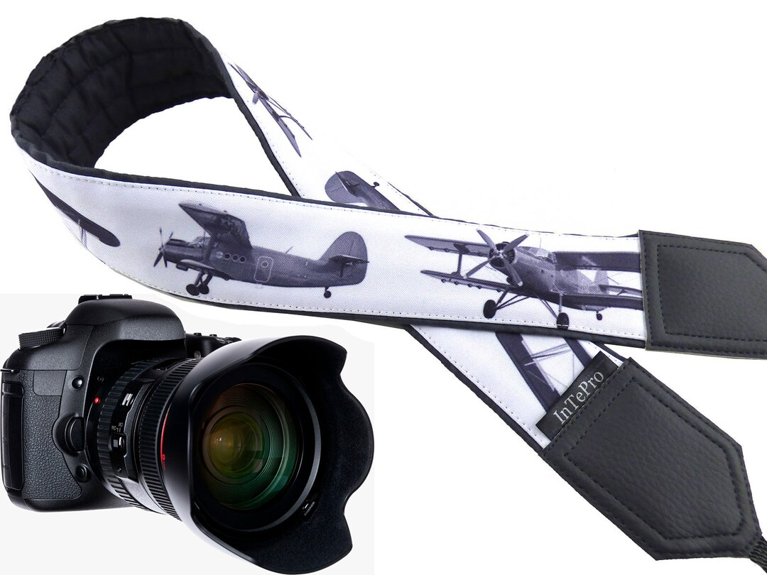Airplanes Camera Strap. Grey Camera Strap. Aircraft. DSLR / SLR Camera ...