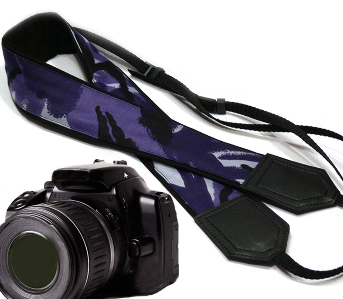 Camouflage Camera Strap. Military Theme. Blue DSLR / SLR Camera Strap ...