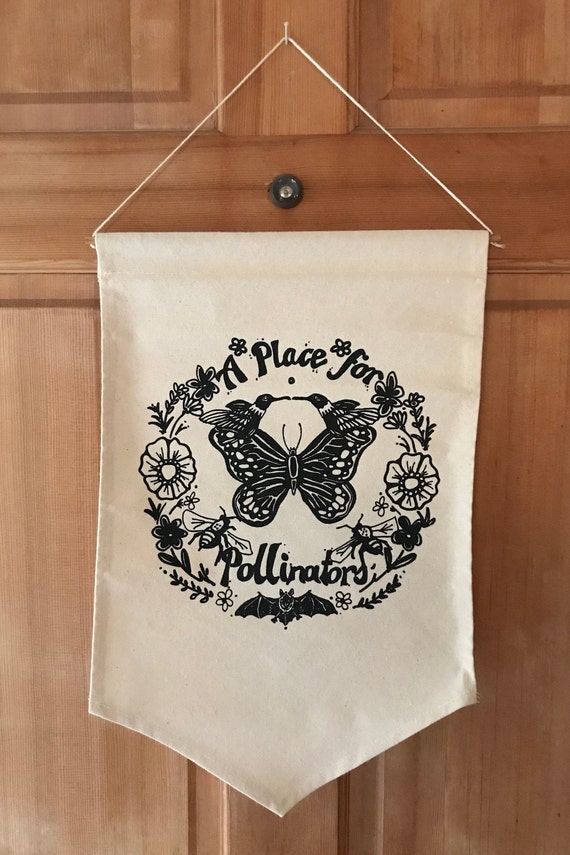 Pollinators Canvas Indoor Banner save the Bees 12x18 | Etsy