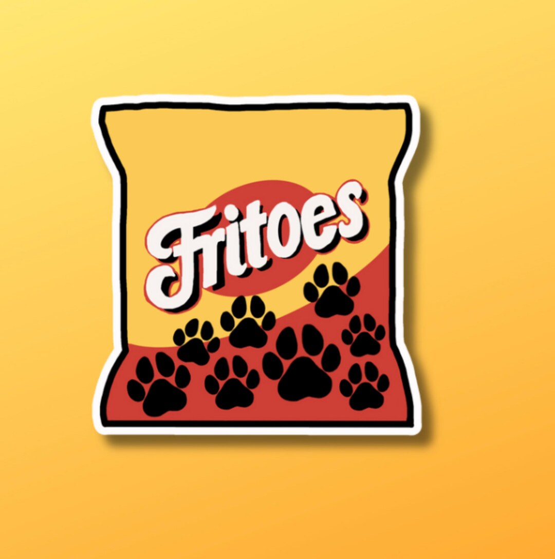 Fritoes Paw Print Chip Bag Vinyl Sticker - Etsy