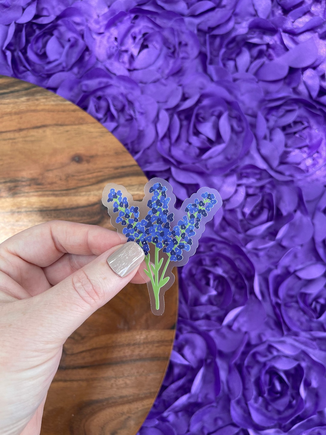 Clear Bluebonnet Sticker, Floral Sticker, Laptop Sticker, Water Bottle ...