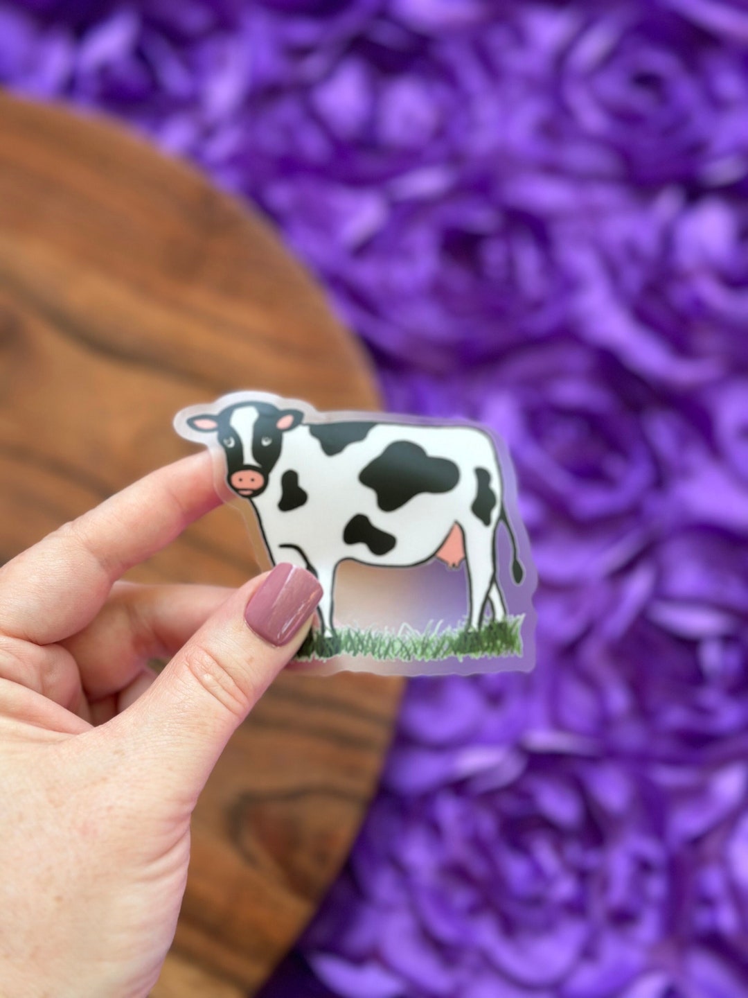 Clear Cow Sticker, Laptop Sticker, Water Bottle Sticker, Waterproof ...