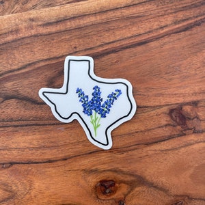 Clear Texas Bluebonnet Sticker, Floral Sticker, Laptop Sticker, Water ...