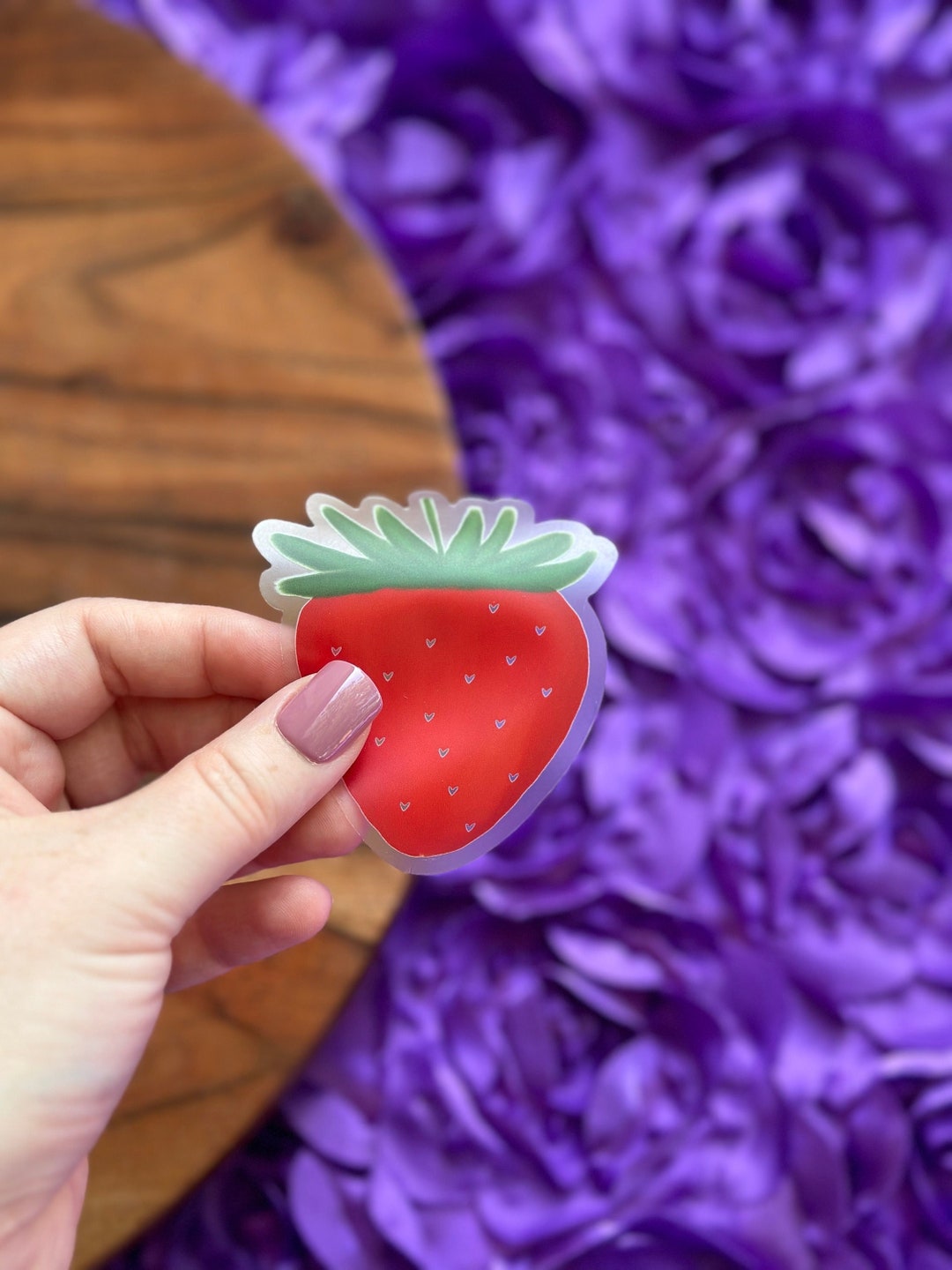 Clear Strawberry Sticker, Fruit Sticker, Laptop Sticker, Water Bottle ...