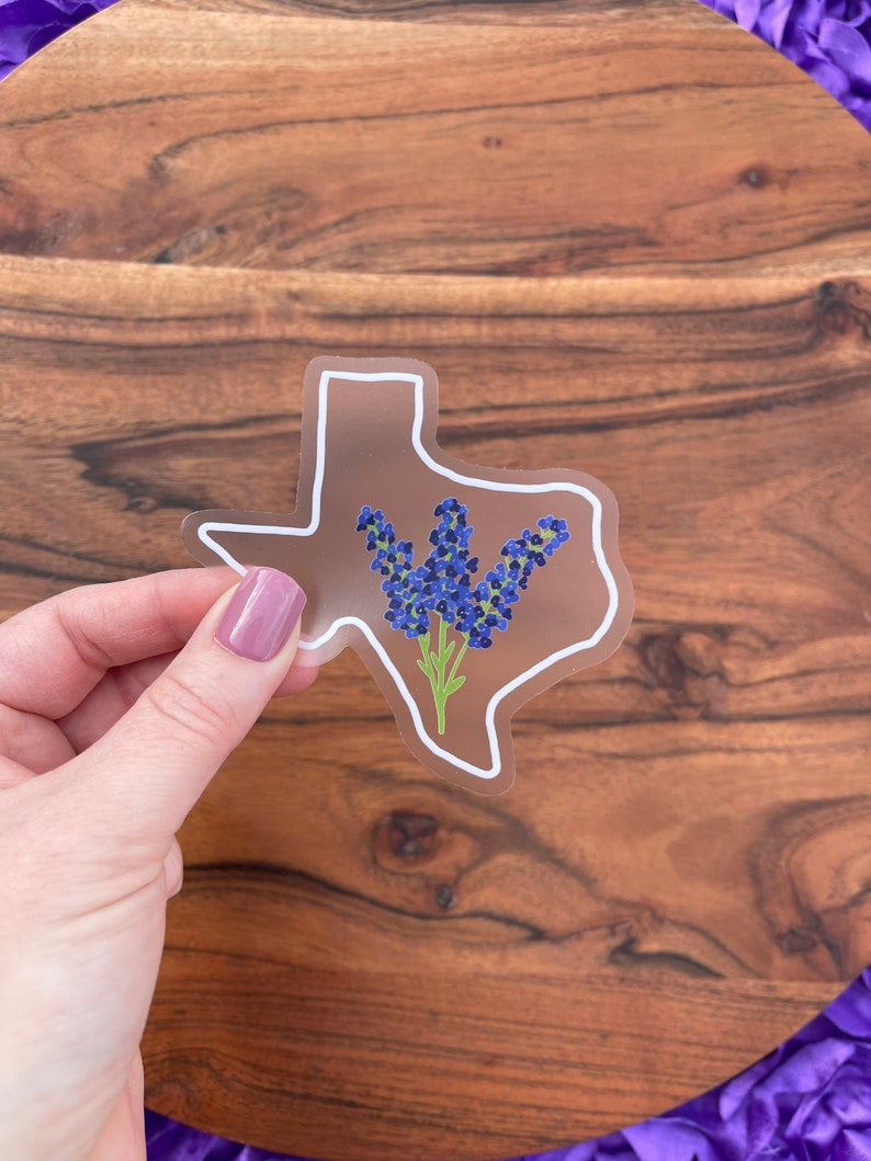 Clear Texas Bluebonnet Sticker Floral Sticker Laptop - Etsy